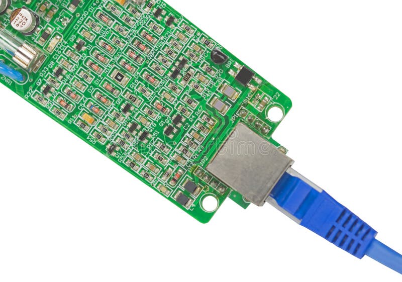 Modern Printed-circuit Board with Electronic Components on White Stock ... Modern Printed-circuit Board with Electronic Components on White Stock ...