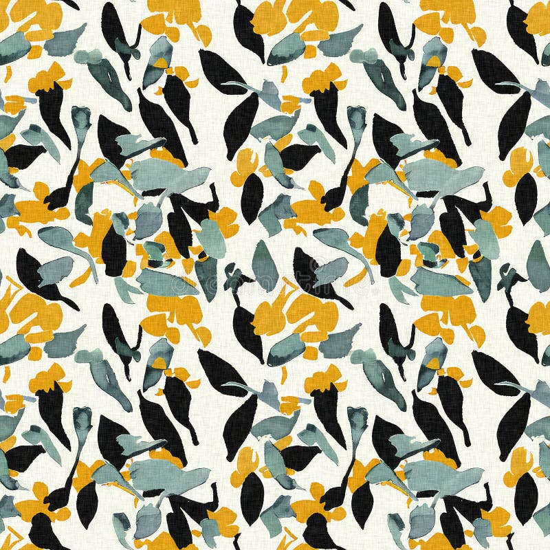 Modern Printed Fabric Wildflower Blockprint Pattern with Linen Fabric ...
