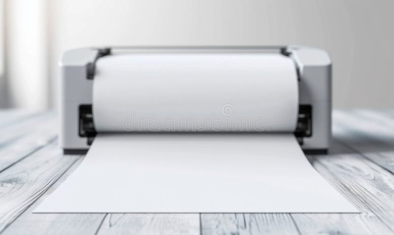 Modern Printer with Blank Paper in Minimalist Setting. Generative Ai ...