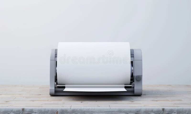 Modern Printer with Blank Paper in Minimalist Setting. Generative Ai ...