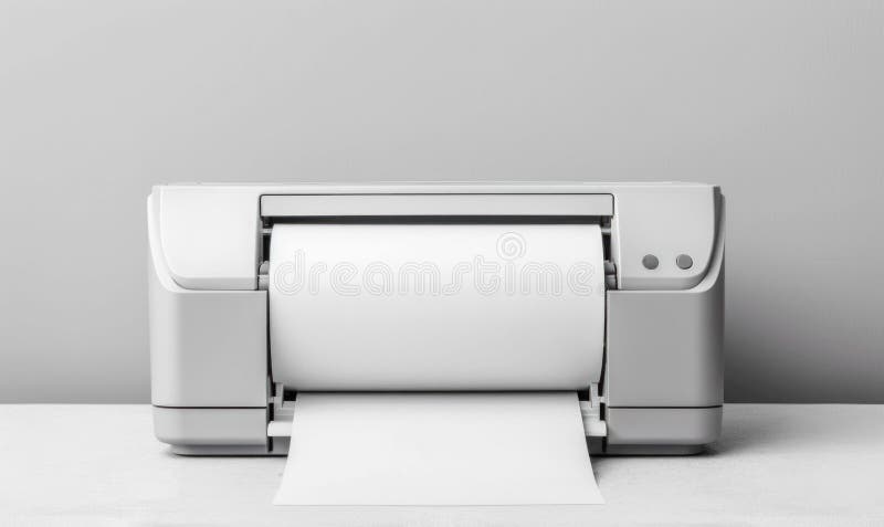Modern Printer with Blank Paper in Minimalist Setting. Generative Ai ...