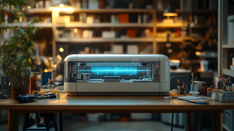 Modern Printer on a Creative Workspace Surrounded by Tools and ...