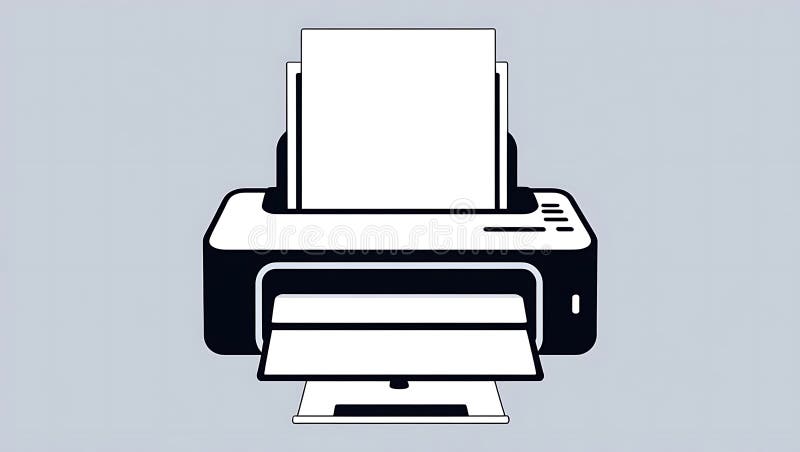Modern Printer Illustration with Blank Paper, Conveying Efficiency and ...