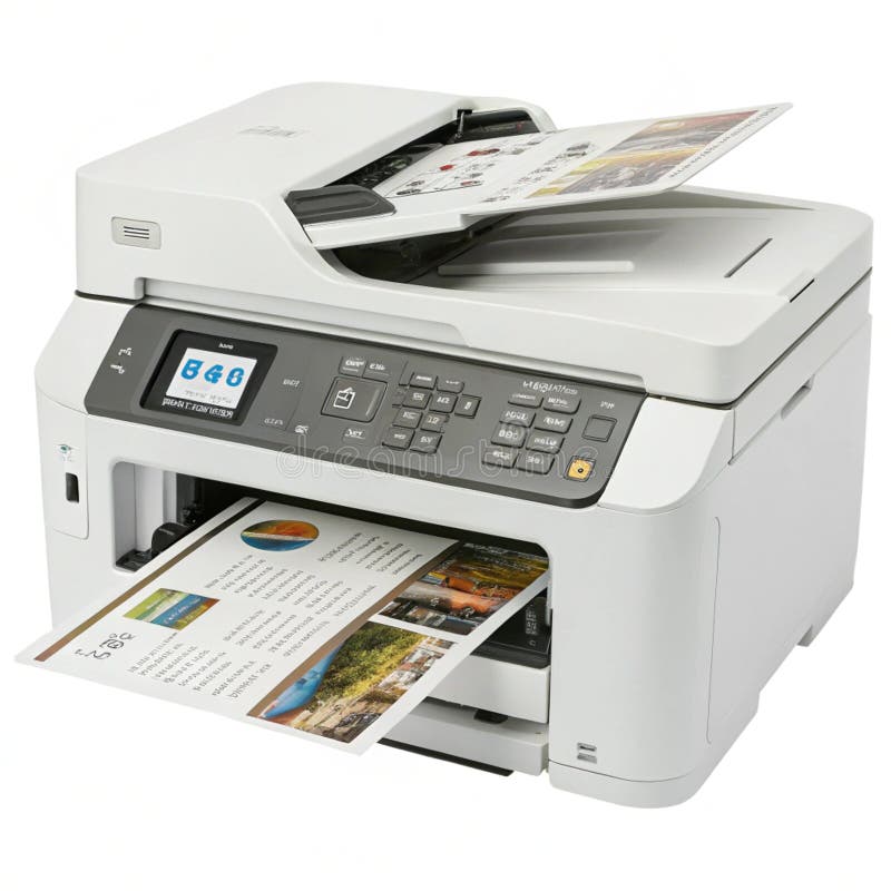 Printer Isolated on White Background Stock Illustration - Illustration ...