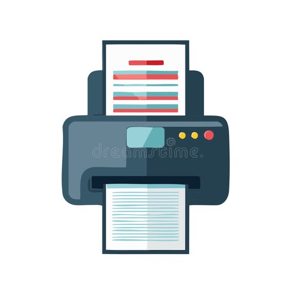 Modern Printer Machine Printing Document Pages with Stylized Text and ...