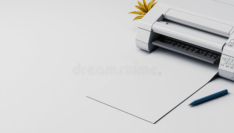 Modern Printer with Open Paper Tray Showcasing Clean Design and ...