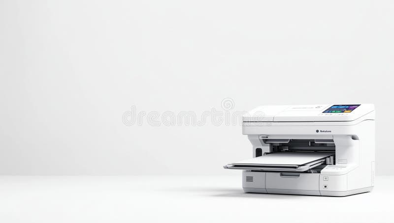 Modern Printer with Open Paper Tray, Showcasing Sleek Design and ...