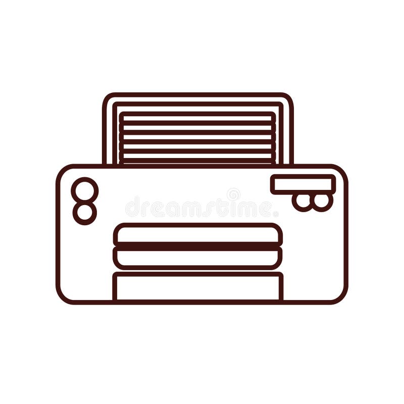 Modern Printer Symbol Isolated on White Background Stock Vector ...