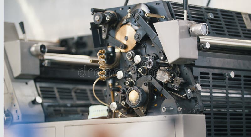Modern Printing Press Machine in a Printing House Stock Image - Image ...