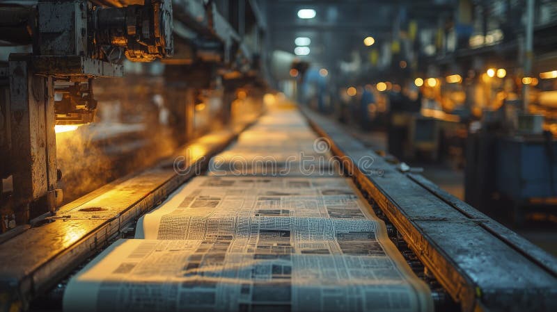 Modern Printing Press Mechanism in Operation Stock Illustration ...