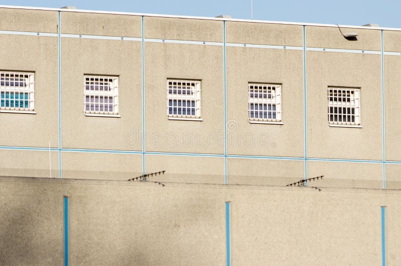 Modern prison windows stock photo. Image of security - 212939076