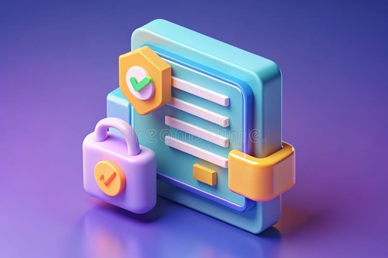 Modern Privacy Checkbox Design 3D Illustration with a Smooth Bokeh ...