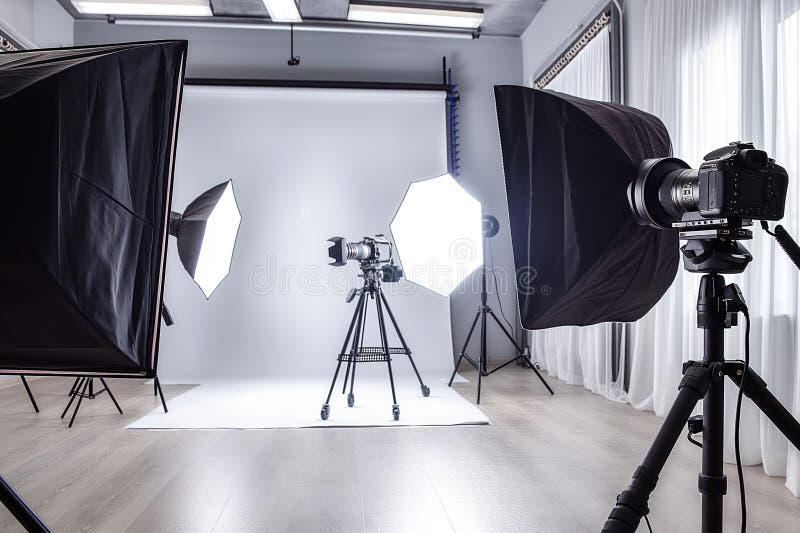 Modern Pro Studio with High-end Equipment. Empty Space for Photography ...
