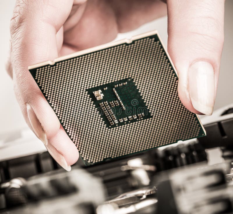 Modern Processor and Motherboard Stock Photo - Image of electronics ...