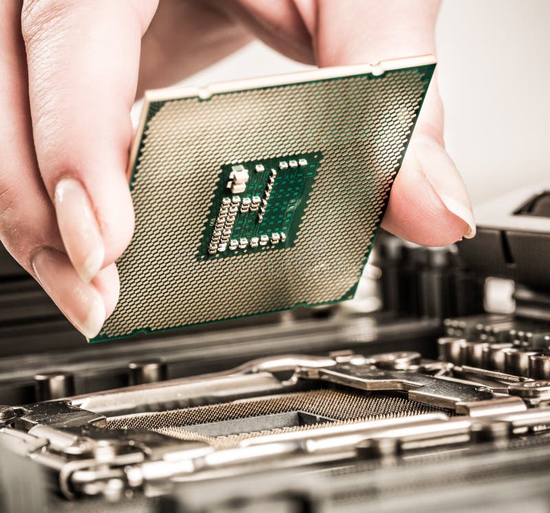 Modern Processor and Motherboard Stock Image - Image of processor ...