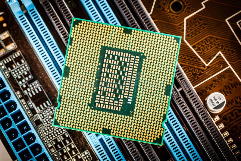 Modern Processor and Motherboard Stock Image - Image of power, computer ...