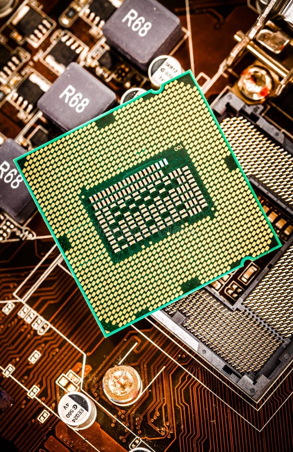 Modern Processor and Motherboard Stock Image - Image of hardware ...