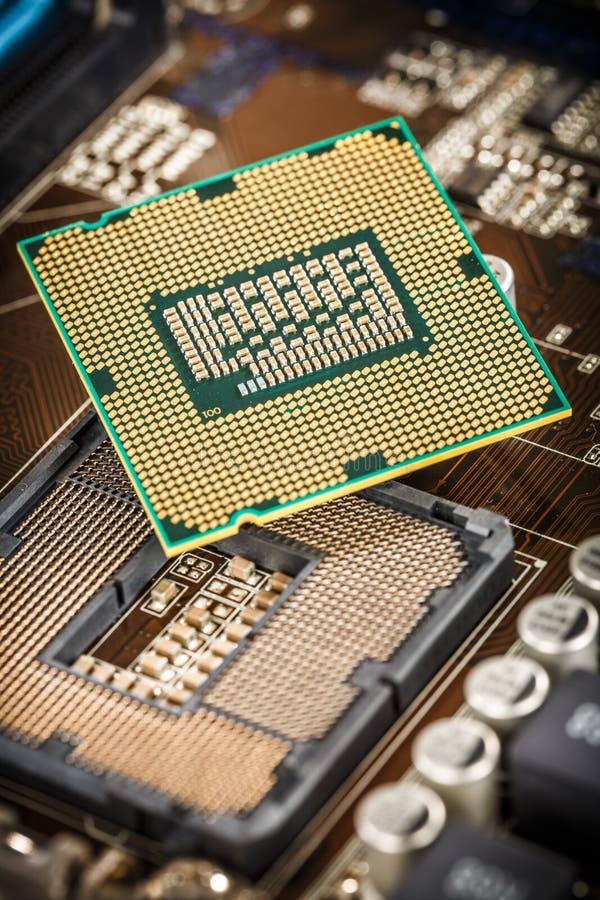 Modern Processor and Motherboard Stock Image - Image of business, chip ...