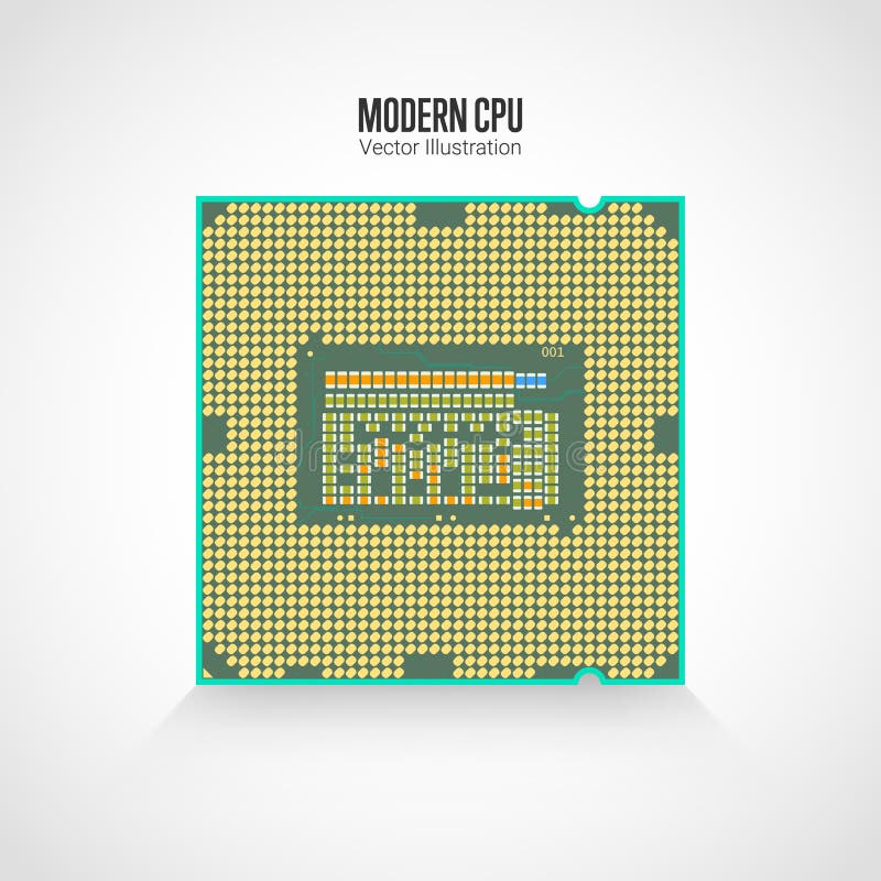 Modern Processor. Realistic Vector Illustration. Stock Vector ...
