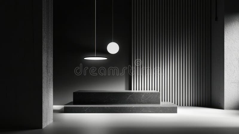 Modern Product Display Featuring Sleek Podium Illuminated by Minimalist ...