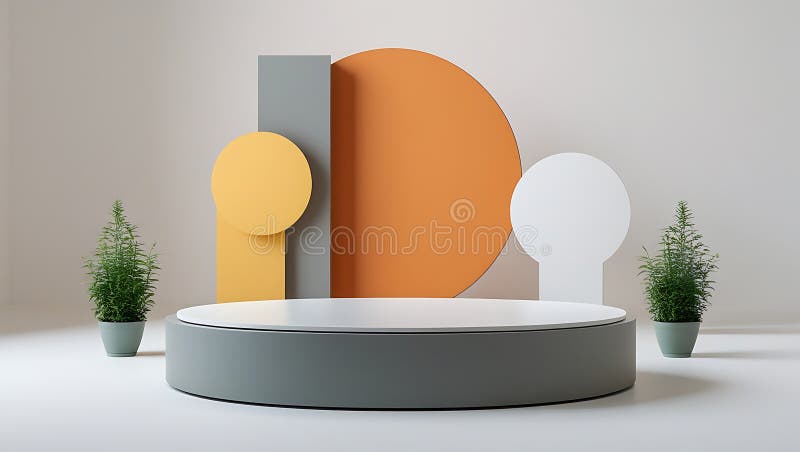 Minimalist Stage Design with Circular and Linear Accents Stock ...