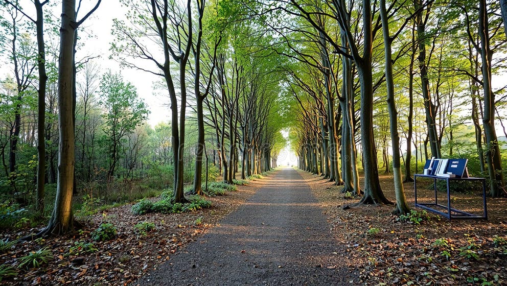 Modern Product Showcase in a Rustic Forest Path a HighQuality Image for ...