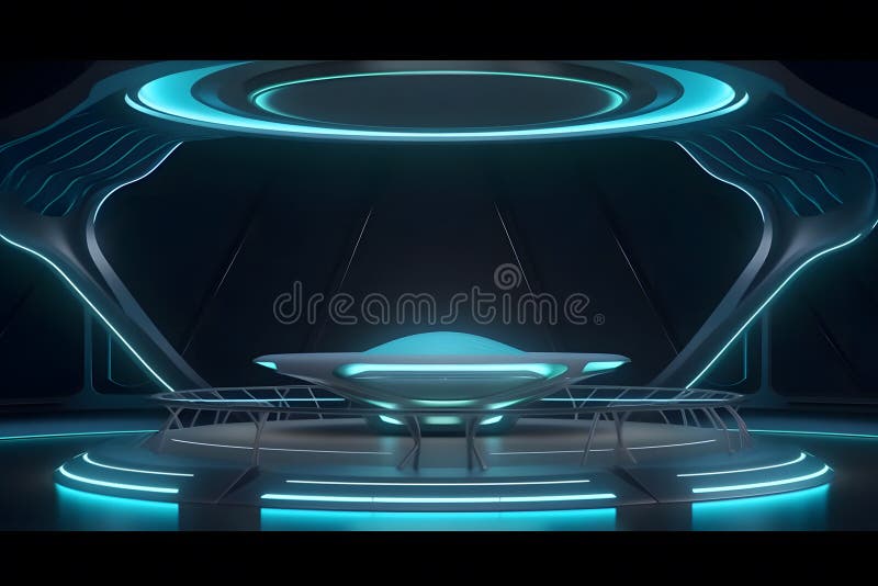 Modern Product Showcase Sci-fi Podium. Neural Network AI Generated ...