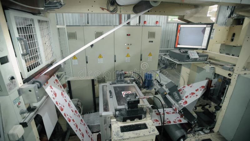 Conveyor Line at Paper Mill. Modern Production of Napkins Stock Footage ...