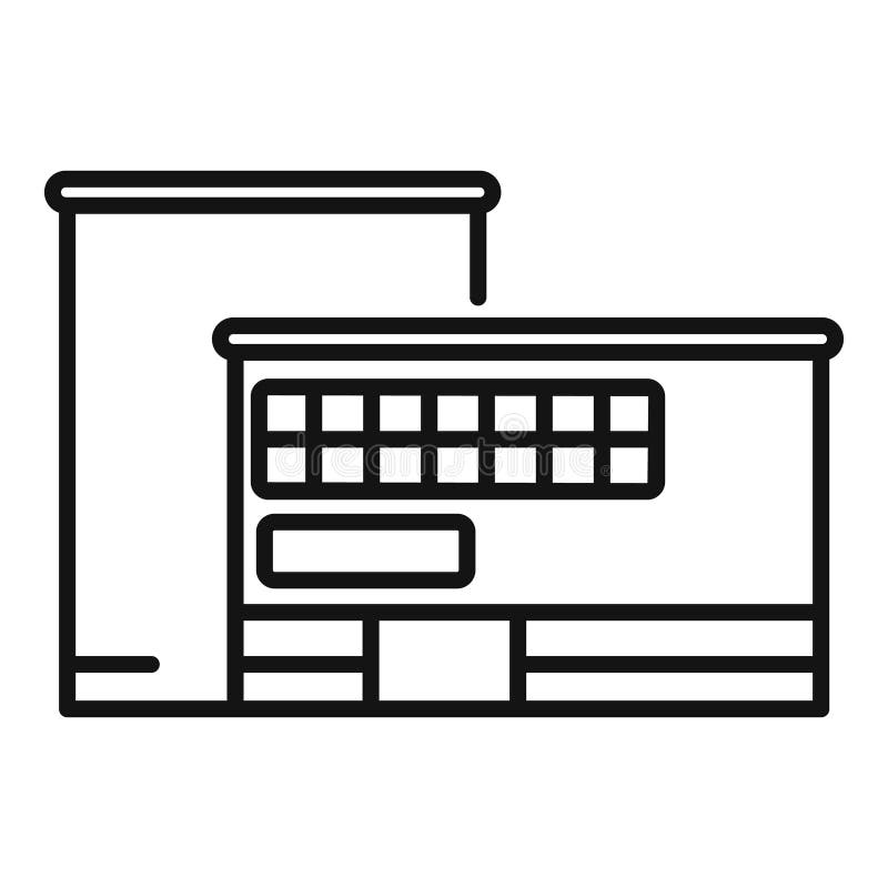 Modern Production Plant Building Processing Manufacturing Line Icon ...