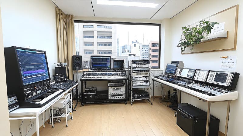 Modern Professional Audio Recording Studio Setup with Musical ...