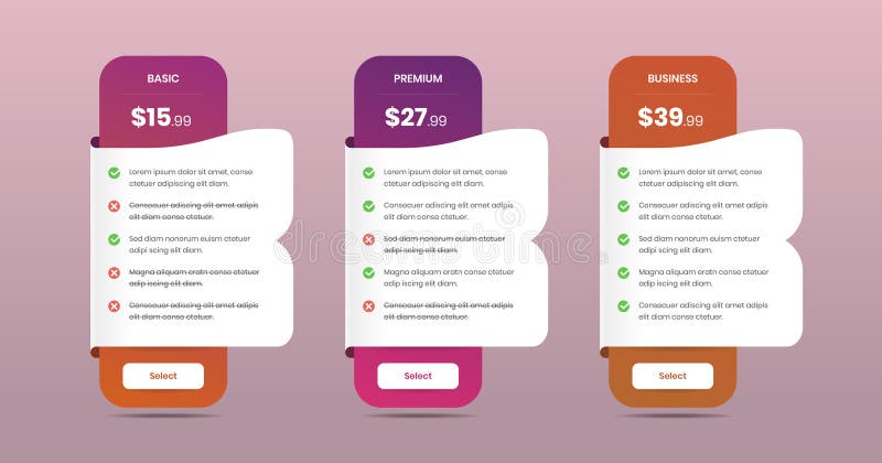 Modern Professional Business Subscription Pricing Plans Comparison with ...