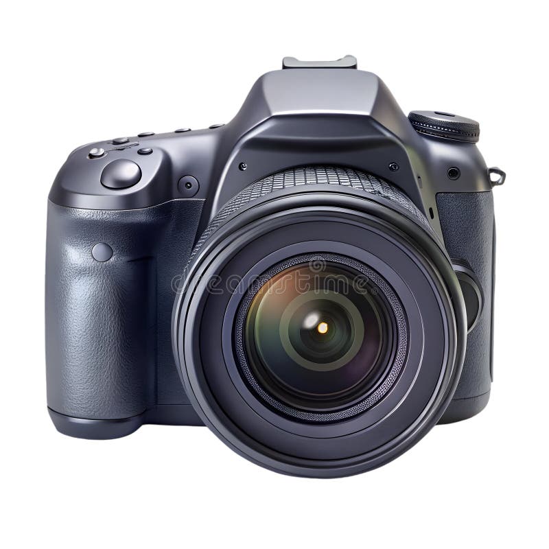 Professional Dslr Camera with Detailed Lens Isolated Against a Solid ...