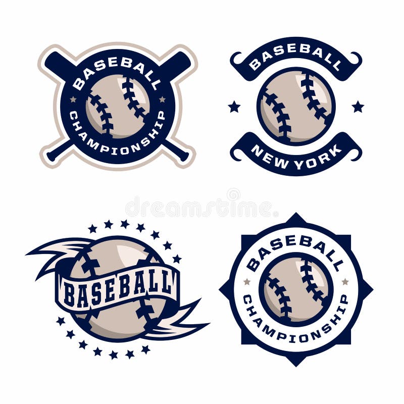 Modern Professional Emblems Set for Baseball Game Tournament Stock ...