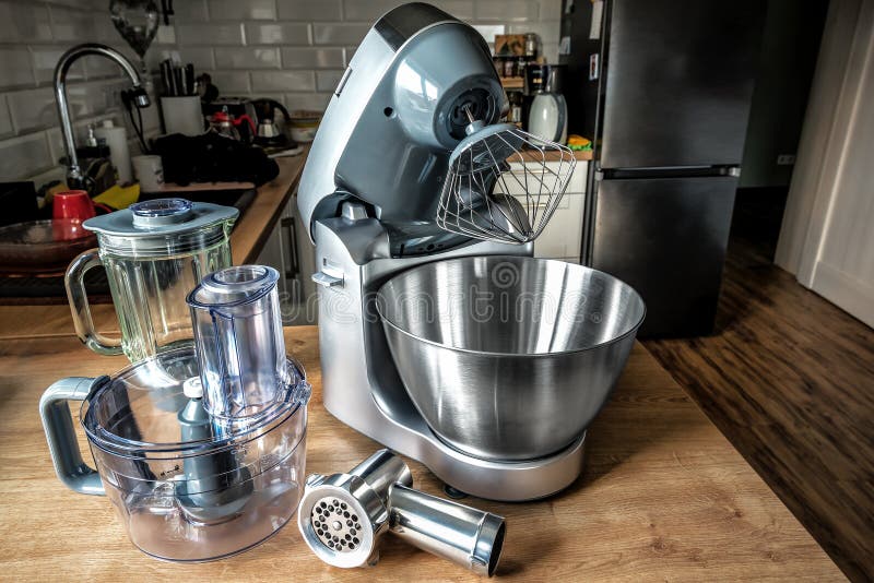 Modern Professional Food Processor on the Kitchen Stock Photo - Image ...