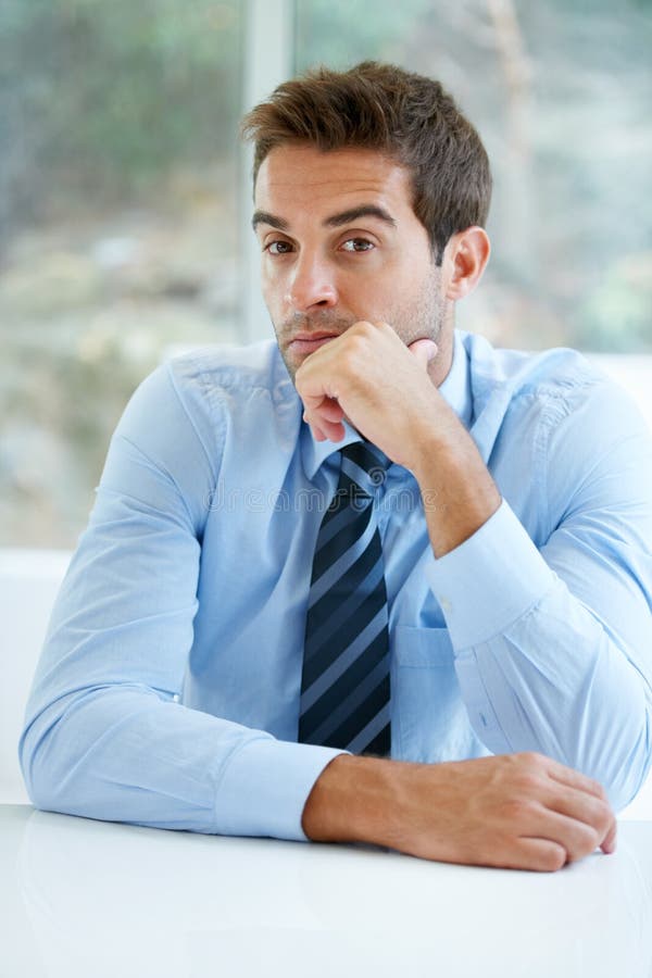 The Modern Professional. a Handsome Young Businessman at Work. Stock ...