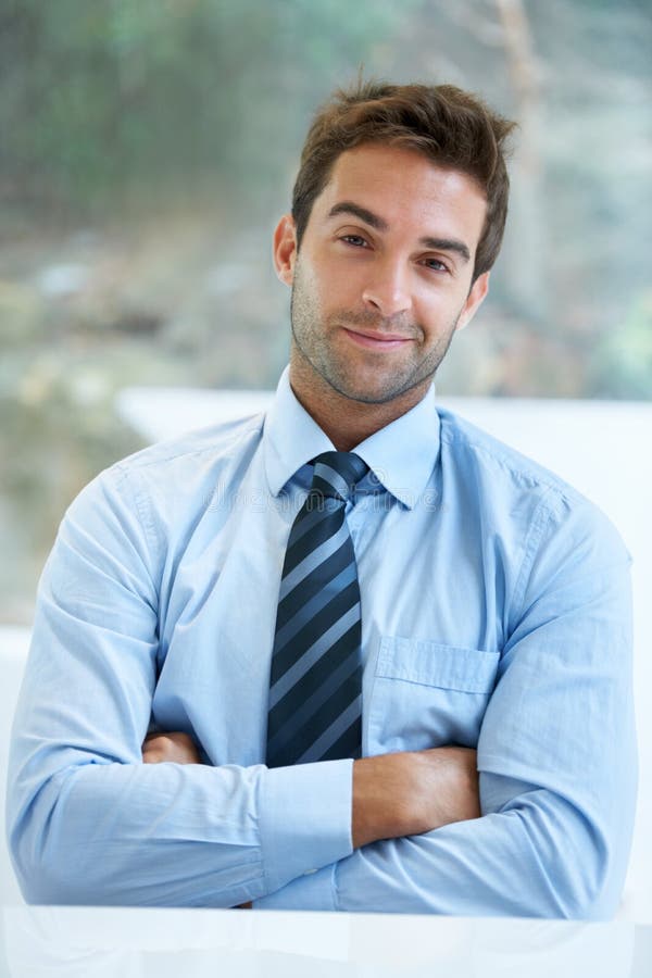 The Modern Professional. a Handsome Young Businessman at Work. Stock ...