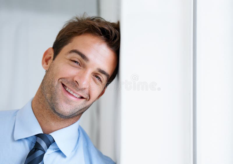 The Modern Professional. a Handsome Young Businessman at Work. Stock ...