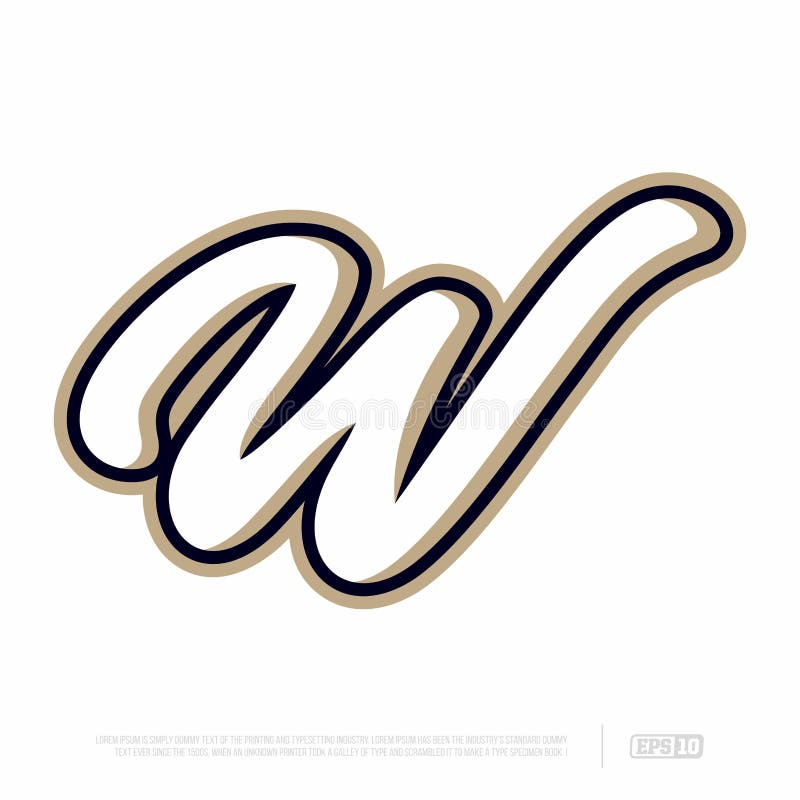 Modern Professional Letter Emblem for Sport Teams. W Letter Stock ...