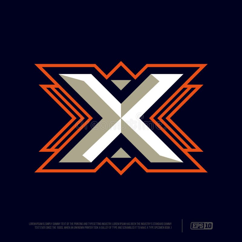 Modern Professional Letter Emblem for Sport Teams. X Letter Stock ...