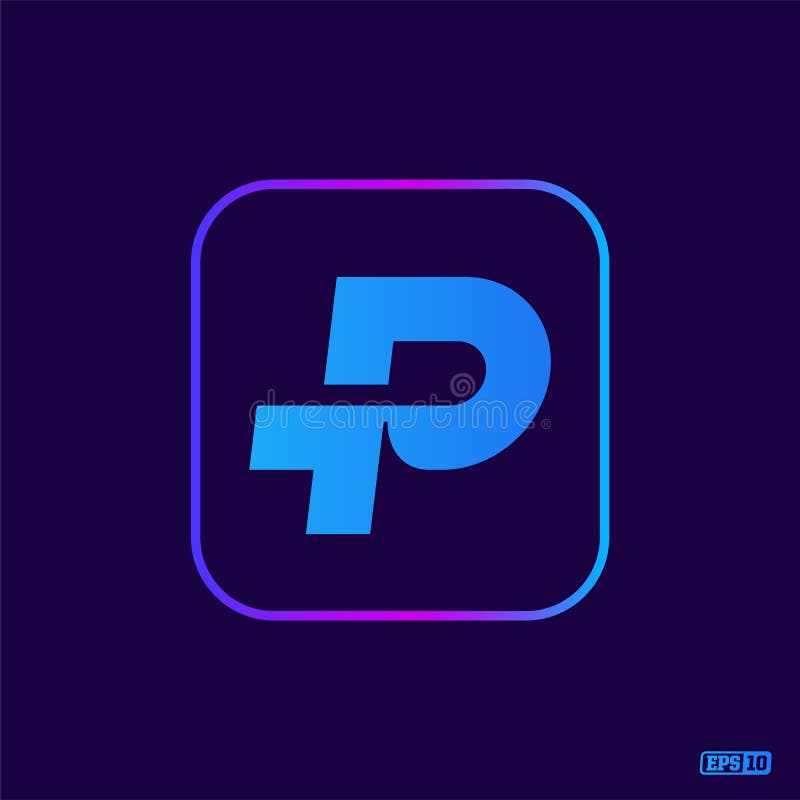 Modern Professional Logo Monograma P in Blue Theme Stock Vector ...