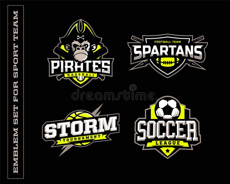 Modern Professional Logos and Emblems for Various Sports Teams Stock ...
