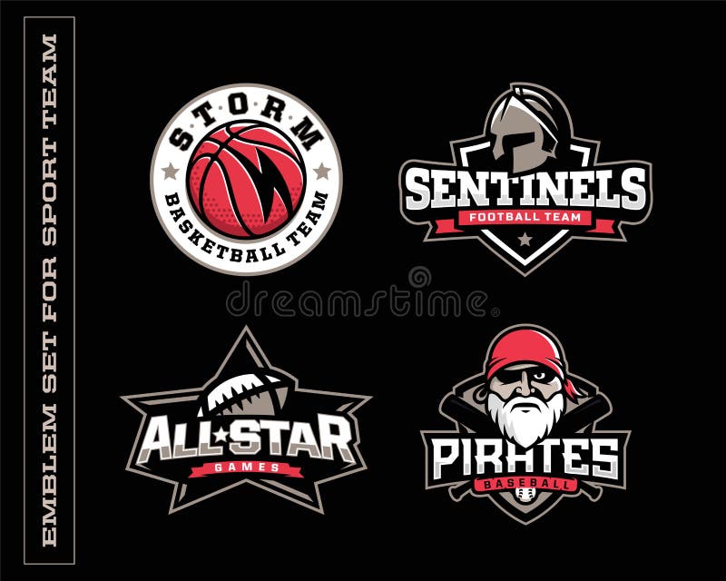 Modern Professional Logos and Emblems for Various Sports Teams Stock ...