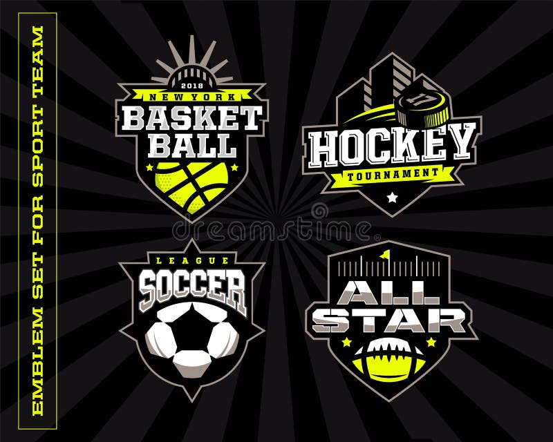 Sports Teams Emblems Set Stock Illustrations – 60 Sports Teams Emblems Set Stock Illustrations ...