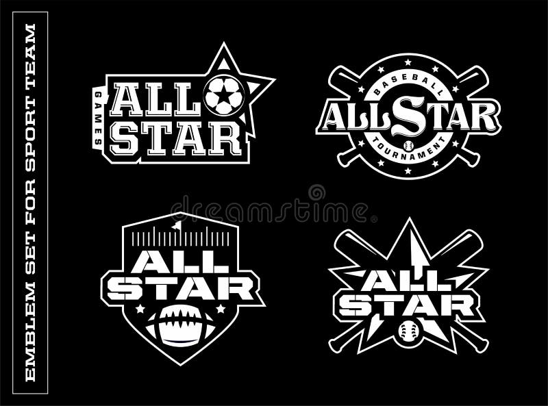 Modern Professional Logos and Emblems for Various Sports Teams Stock ...