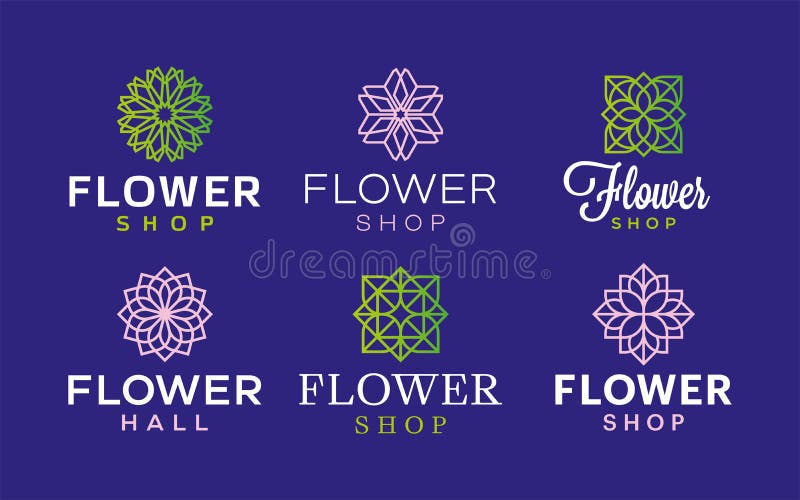 Modern Professional Logos for Flowers Shop or Flowers Hall Stock Vector ...