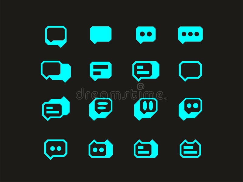 A Modern, Professional Set of Icons with the Image of a Chat Stock ...