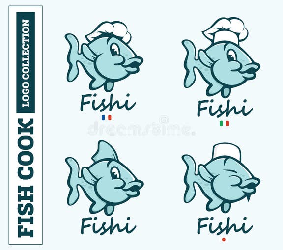 Modern Professional Set Logo Emblem Fish Cook for Different Countries ...