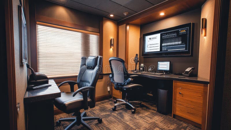 Modern Professional Voiceover Recording Booth Interior Setup Stock Illustration - Illustration ...