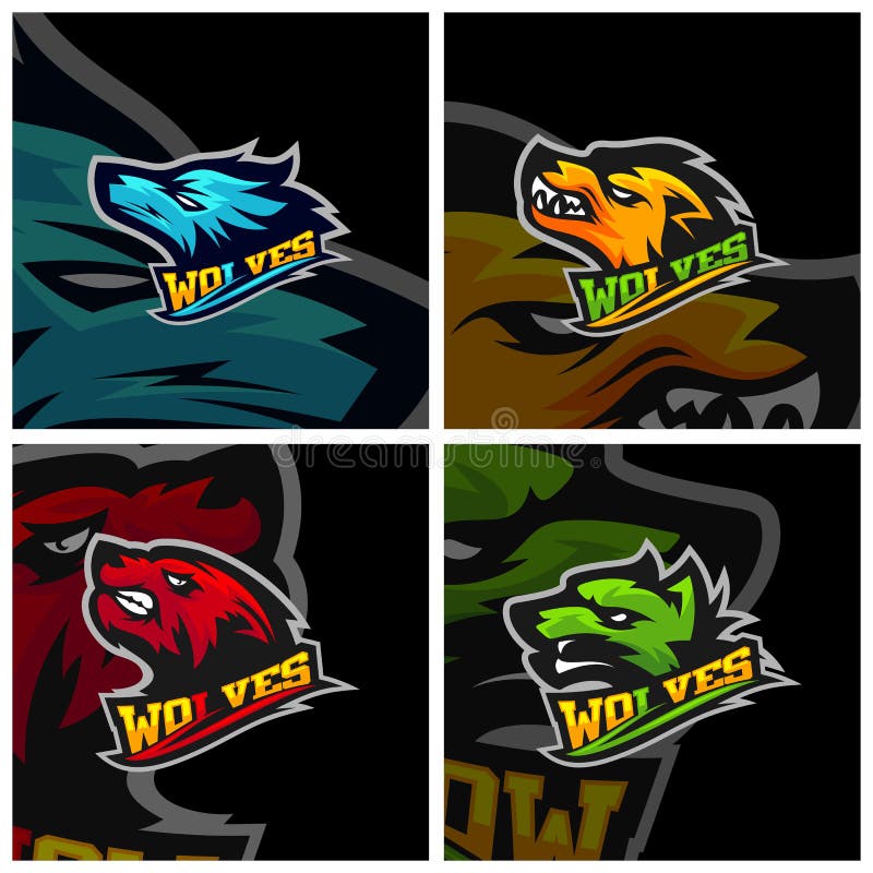 Set of Modern Professional Wolf Logo for a Sport Team. Wolf Logo Vector ...