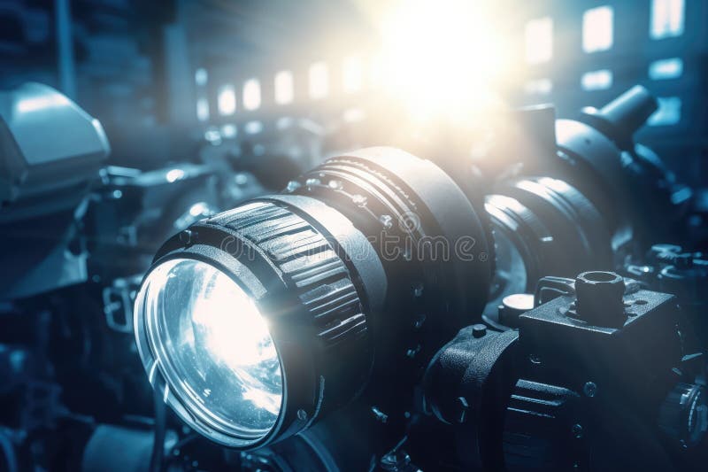 Lens Optic Technology and Equipment. Generative AI Stock Illustration ...